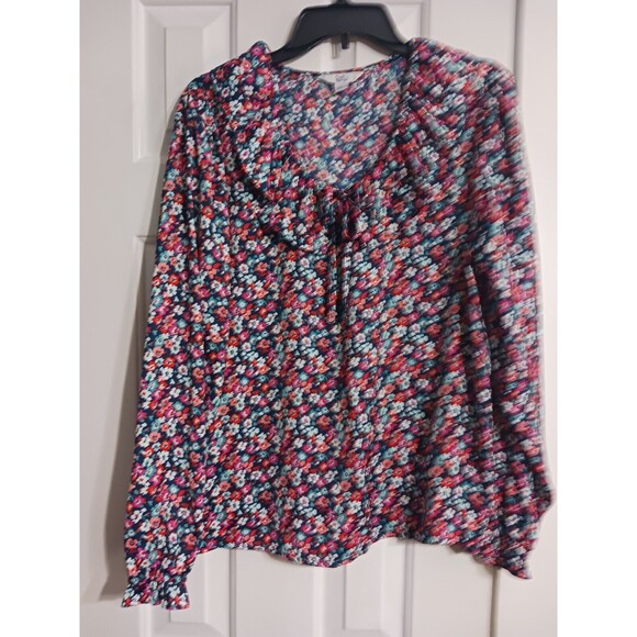 croft & barrow | Tops | Womens Croft Barrow Long Sleeve Floral Peasant Blouse Top Size L | Poshmark